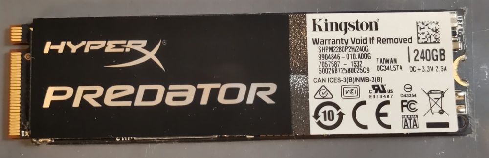 Kingston HyperX Predator 240GB M.2 SSD / 90 Tage Garantie (Gebraucht ...