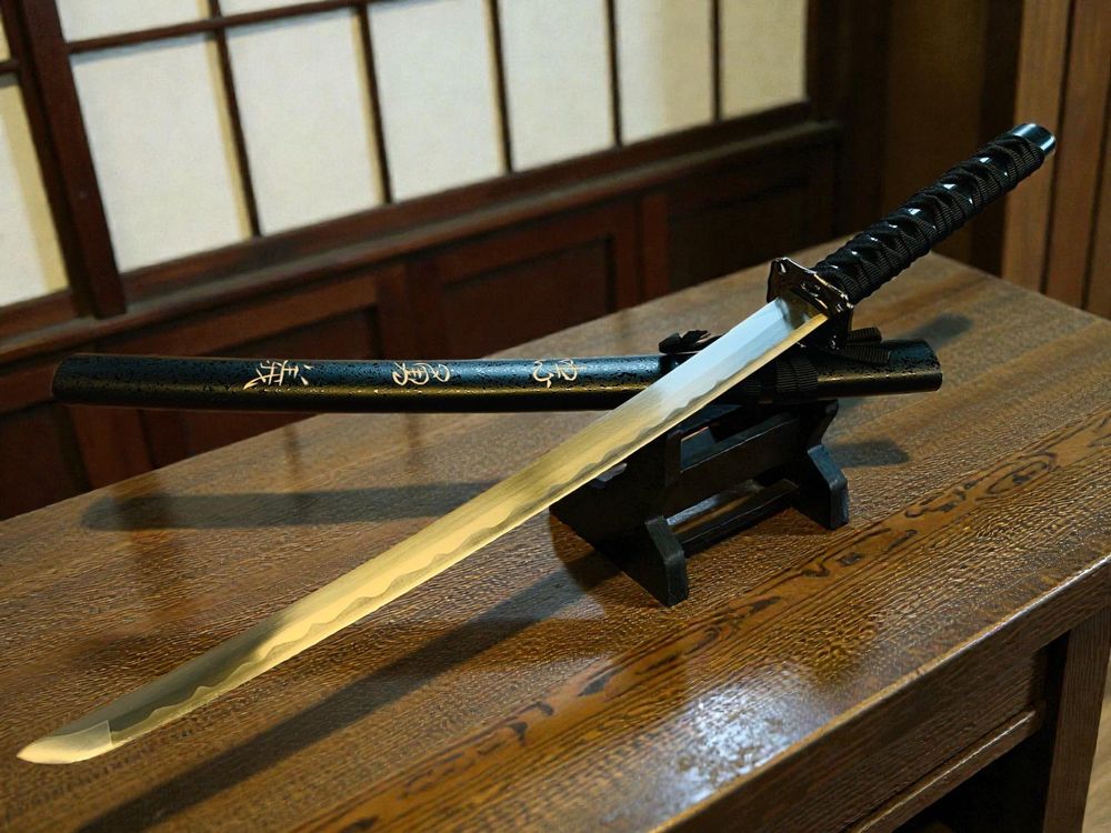 Katana Schwert mit Scheide 78cm SCHWARZ L NEU (Neu und originalverpackt ...