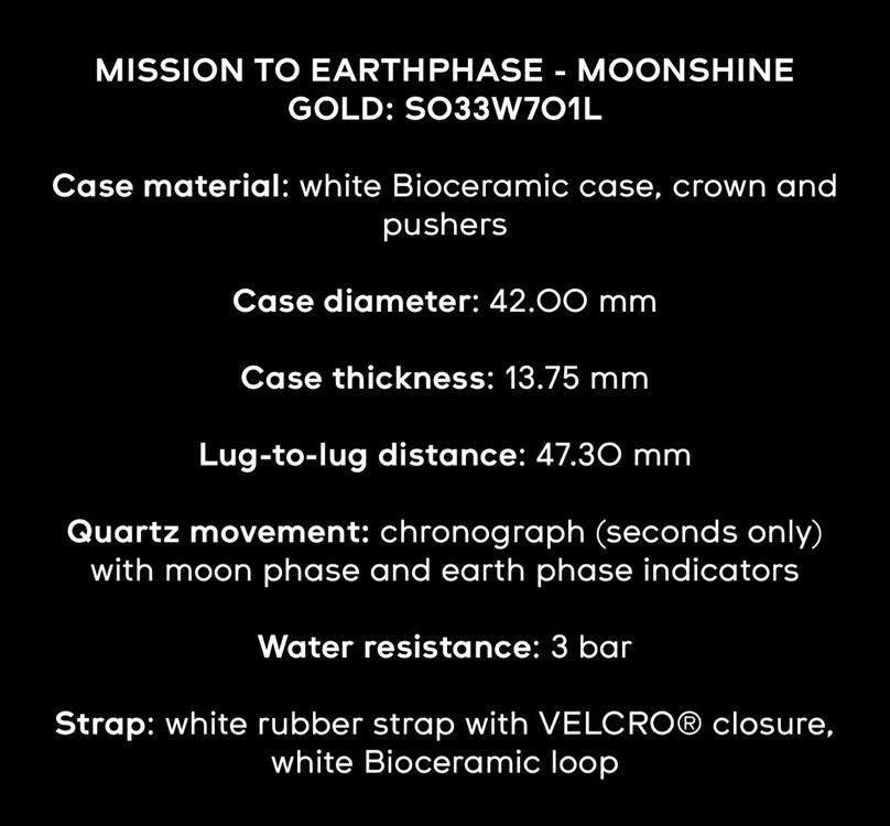 MISSION TO EARTHPHASE - MOONSHINE GOLD SWATCH LIMITED EDITIO (Neu und ...