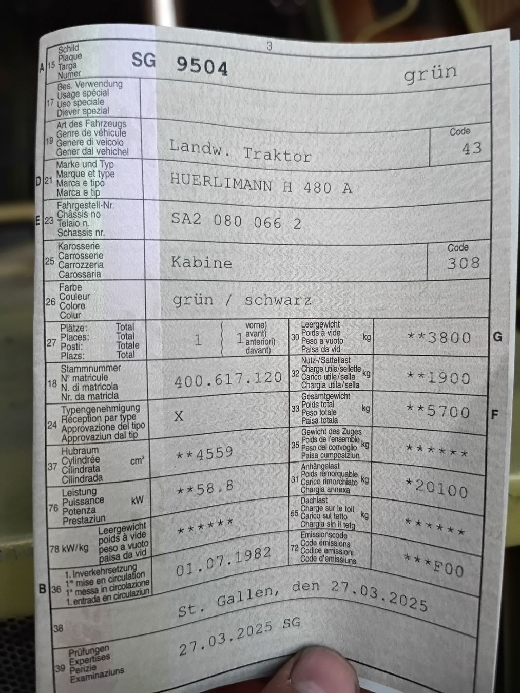 Hürlimann H480 (Gebraucht) in Dreien für CHF 16000 – nur Abholung auf ...