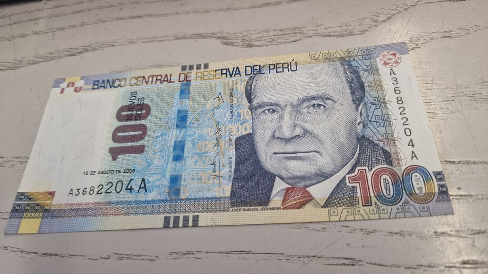 Peru 100 Nuevos Soles Banknote, Selten und Sammlerstück2003 (Neu ...