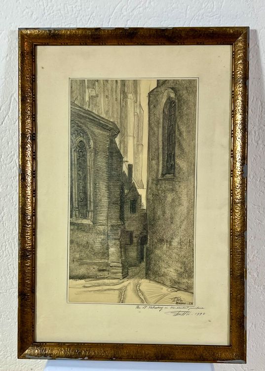 Fritz Gilsi (1878-1961) original Kohle- Bleistift Zeichnung (Neu (gemäss Beschreibung)) in Vaduz ...