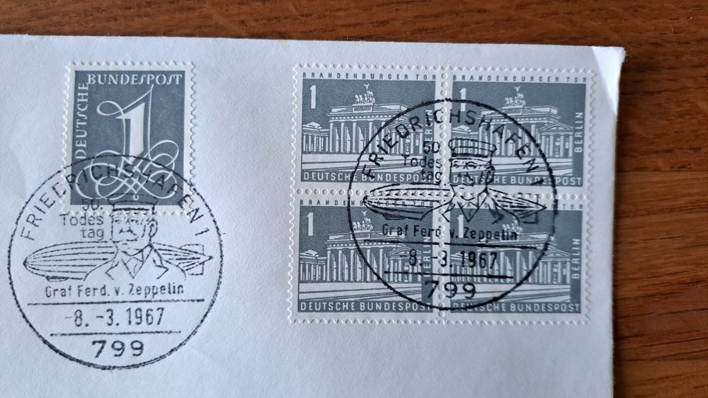 Ersttagsbrief zum 50. Todestag von Graf v. Zeppelin (Gebraucht) in ...
