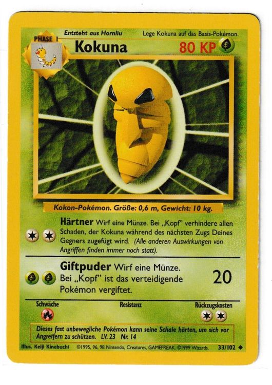 Pokémon Kokuna (33/102), Basis Set (Gebraucht) in Biel/Bienne für CHF 3 ...