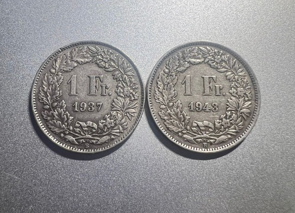 2x 1Fr 1937/1943 Silber | Kaufen auf Ricardo