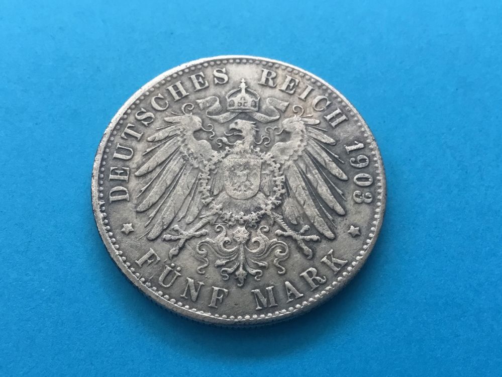 5 Reichmark 1903 Hamburg (Gebraucht) in St. Margrethen SG für CHF 45 – mit Lieferung auf Ricardo ...