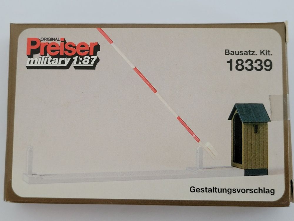 Preiser Military H0 18339 - Schlagbaum. Schildwachhaus - Neu (Neu und ...