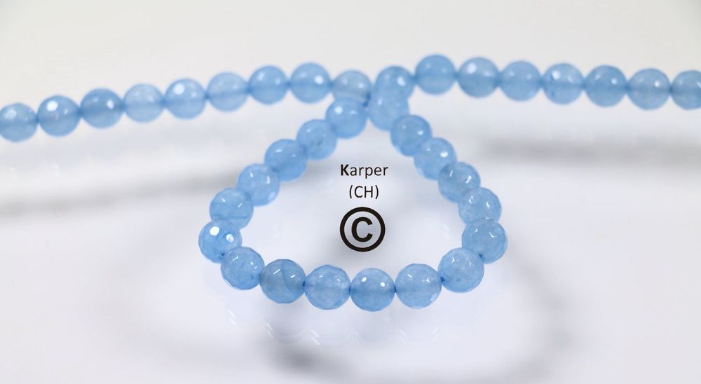 Aquamarin Blaue / Bleu aigue marine, Jade, 6 mm | Kaufen auf Ricardo