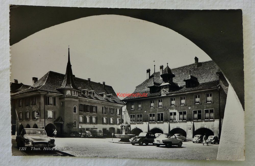 AK THUN BE, Hotel Krone, Brunnen, Oldtimer (Gebraucht) in Wallisellen für CHF 7 – mit Lieferung ...
