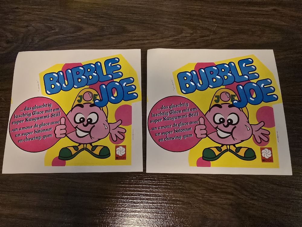 2 Vintage Bubble Joe migros Chewing Gum stickers (Neu (gemäss ...