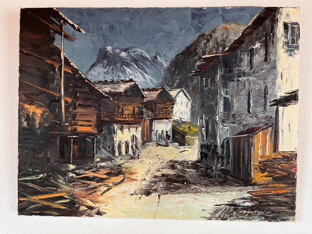 Tableau Grimentz signé Henri Moreillon (Gebraucht) in Vernamiége für ...