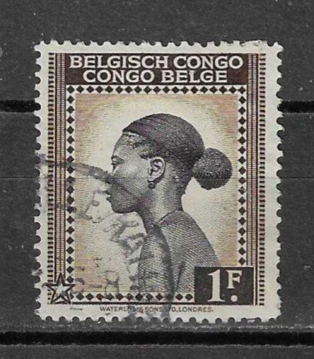 Timbre Congo Belge 1942 - 1f (Gebraucht) in Muraz (Collombey) für CHF 0.2 – mit Lieferung auf ...
