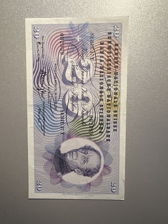 banknote 20 Franken 1963 (Gebraucht) in für CHF 10 – mit Lieferung auf ...