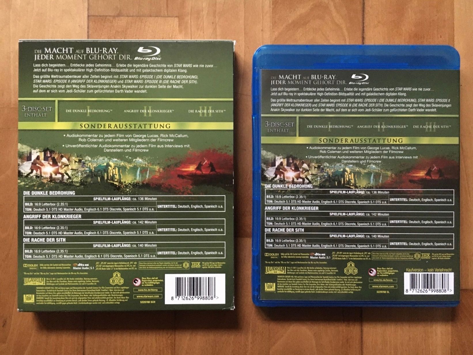 Star Wars Prequel Trilogie: Episode I - II - III (Blu Ray) (Gebraucht ...