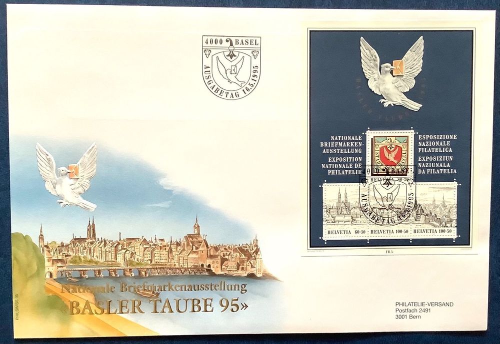 1995 FDC Basler Taube 95 Grossbrief (V25) | Kaufen auf Ricardo