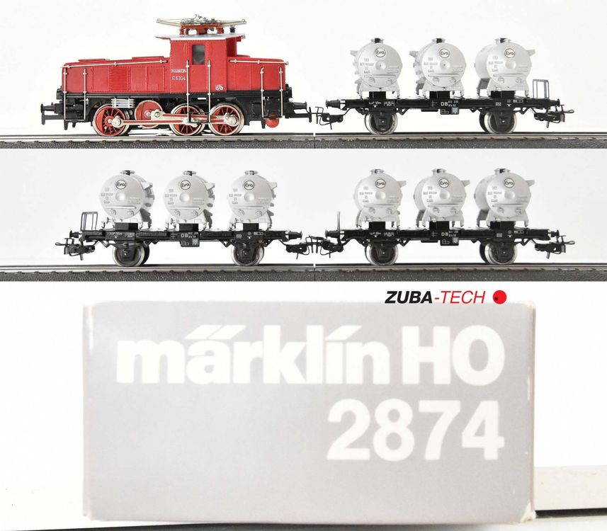 Märklin 2874 Behältertragwagen-Zug 4-tlg DB H0 WS Analog OVP (Gebraucht ...
