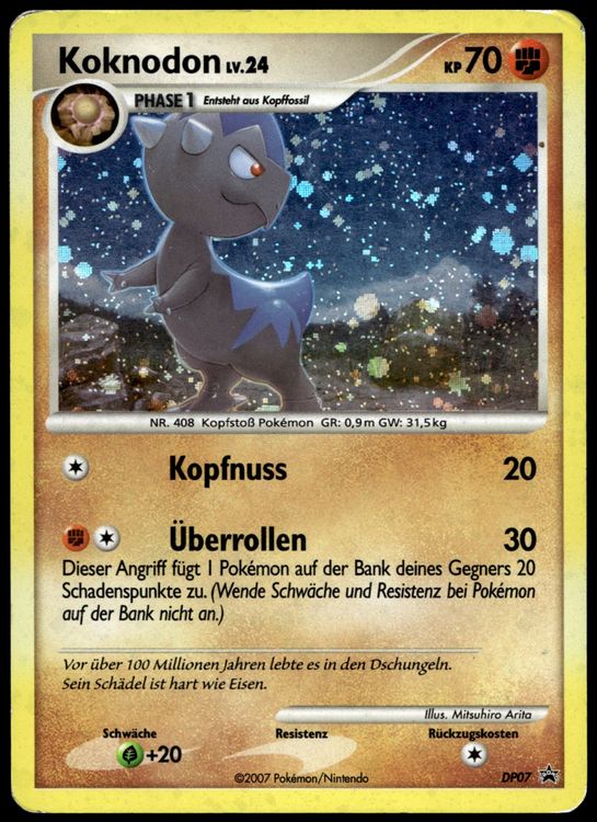 Koknodon DP07 Holo (BLEED) Pokémon Black Star Promo (2007) (Neu (gemäss ...