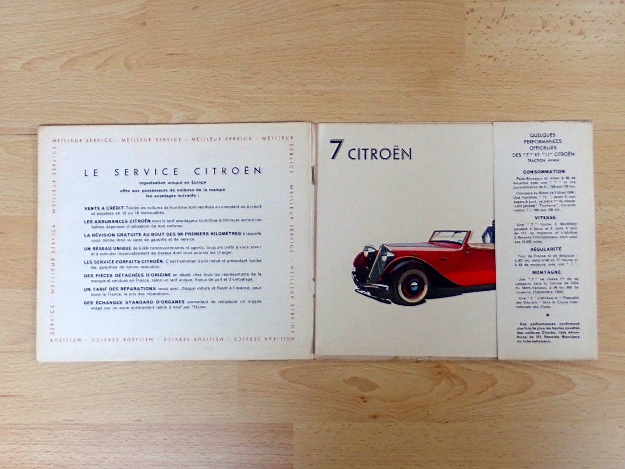 Citroen Traction 7 CV 11 CV - Prospekt ca 1934 - D009 (Gebraucht) in Winterthur für CHF 150 ...