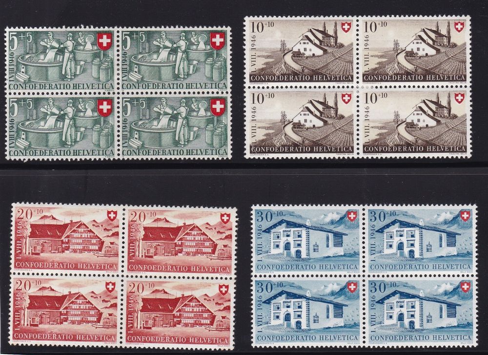 15 Stk. Pro Patria Viererblocks ab 1946 (Gebraucht) in Münchwilen AG für CHF 6 – mit Lieferung ...