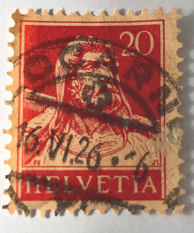 Nr.158 Tellbrustbild mit Vollstempel (Gebraucht) in Aarau für CHF 0.5 – mit Lieferung auf ...