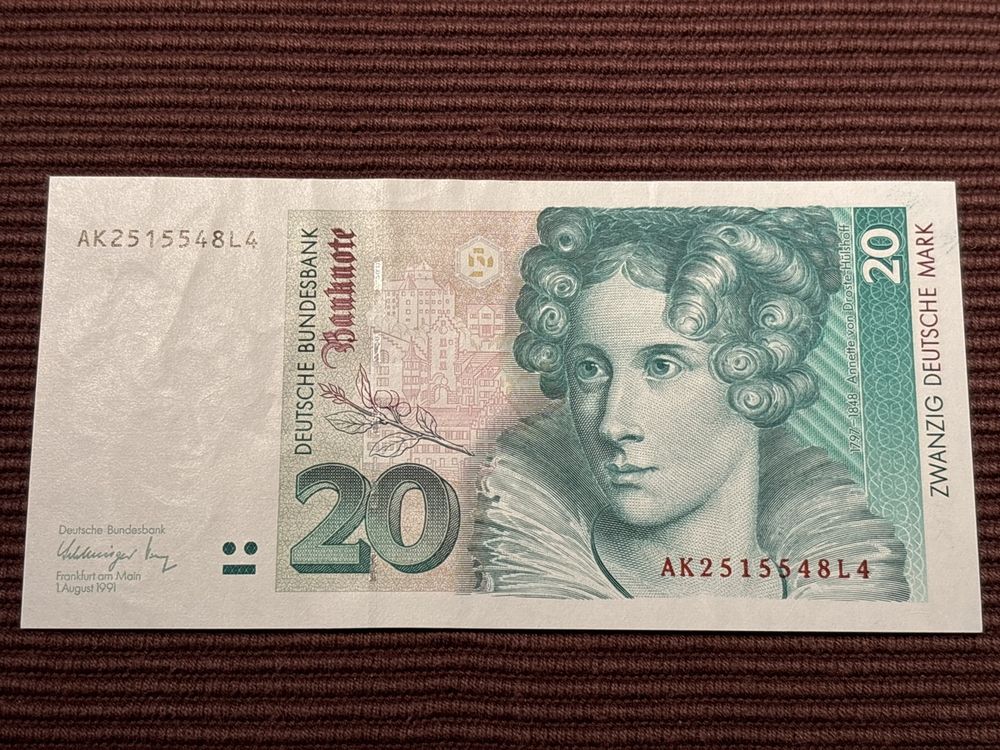 20 DM Banknote Deutschland 1991 XF (Gebraucht) in Möhlin für CHF 12 – mit Lieferung auf Ricardo ...