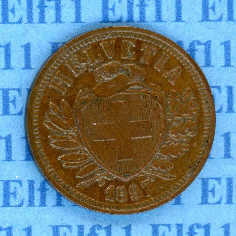 CHF___0.02 1897 vz 2 Rappen (Gebraucht) in Widnau für CHF 70 – mit Lieferung auf Ricardo kaufen