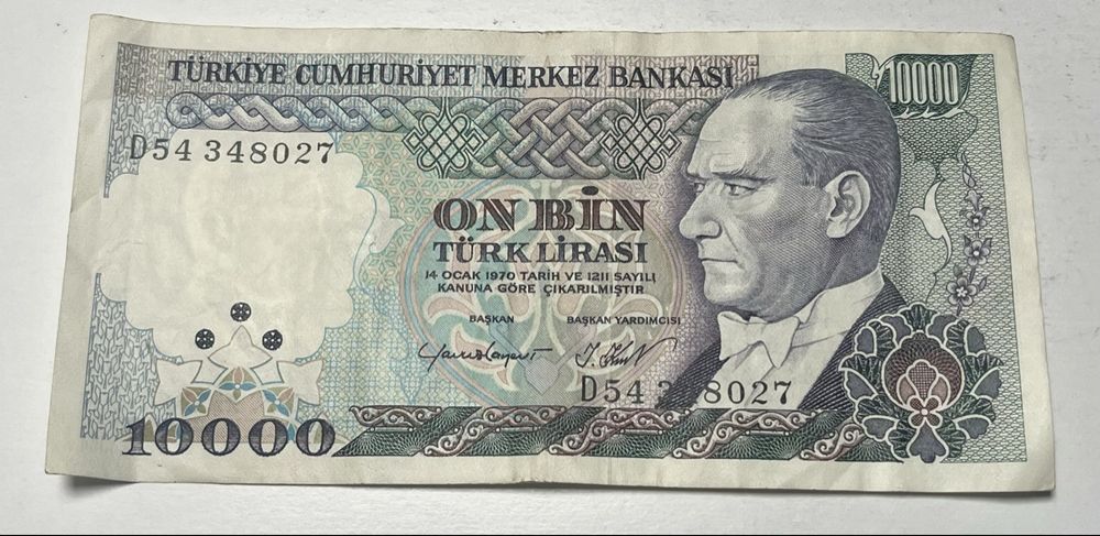 Billet Turquie 10'000 Livres Turques 1982 Atatürk Mimar Sina (D ...