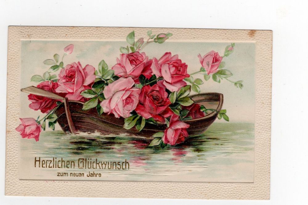 Glückwunsch Neujahr Rosen Blumen Präge AK 1902 (Gebraucht) in Rapperswil für CHF 2.4 – mit ...