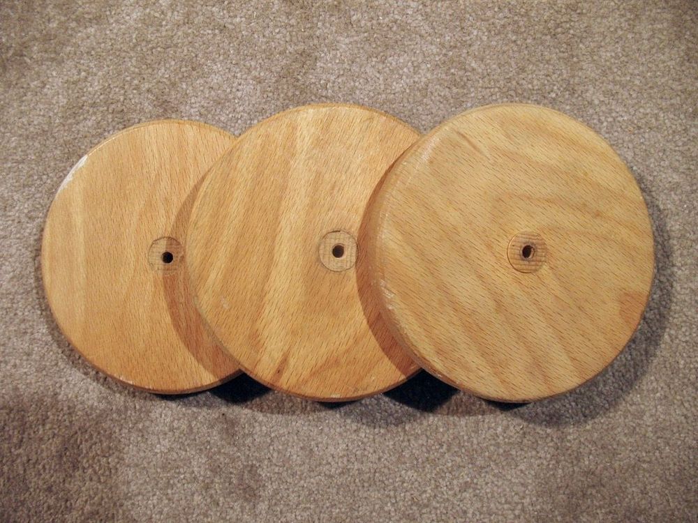3 Holz Räder Massiv Buche für Fahrzeuge Wagen Basteln (Gebraucht) in ...
