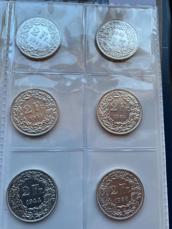 29 x 2 Fr. unz. Silbermünzen 1906 - 1967 | Kaufen auf Ricardo