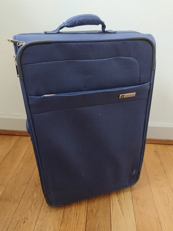 Grosser blauer Rollkoffer aus Stoff Marke Saxoline von Coop (Gebraucht ...