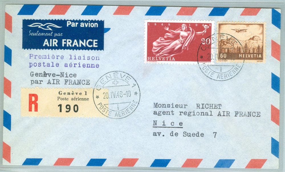 1948 Schweiz Flugpost RF (Gebraucht) in Zürich für CHF 22 – mit Lieferung auf Ricardo kaufen