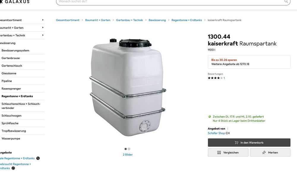 Wassertank 1100 Liter mit Heizung (Gebraucht) in Bern für CHF 499 – nur ...