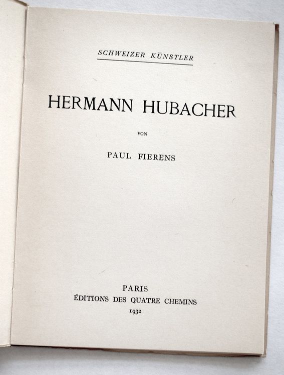 Hermann Hubacher CH Biel Zürich Bildhauer 1932 RAR ! | Kaufen auf Ricardo