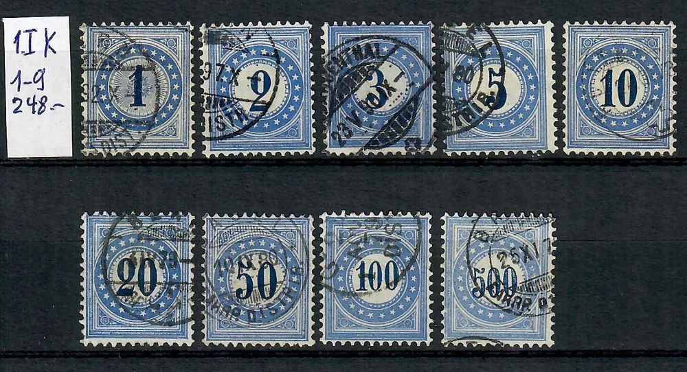 1878: Nr. 1 IK-9IK Portomarken gestemp | Acheter sur Ricardo