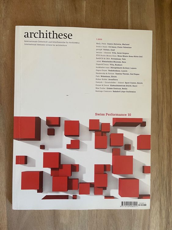 Architekturzeitschrift:Archithese „Swiss Performance“ (Gebraucht) in Zuerich für CHF 10 – mit ...