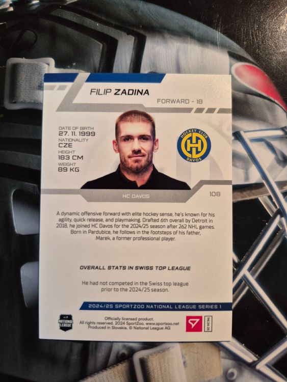 Filip Zadina HC Davos 2024/25 Sportzoo | Kaufen auf Ricardo