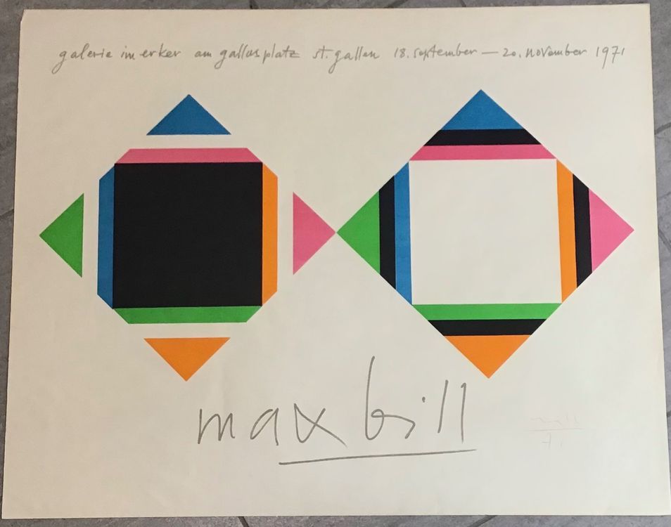 Max BILL (1908-1994) Grosse Serigraphie Handsigniert | Kaufen auf Ricardo
