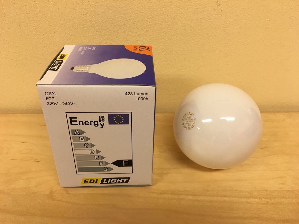 Glühbirne Globe 60W 80mm E27 Opal von Edi Light (15 Stück) | Kaufen auf ...