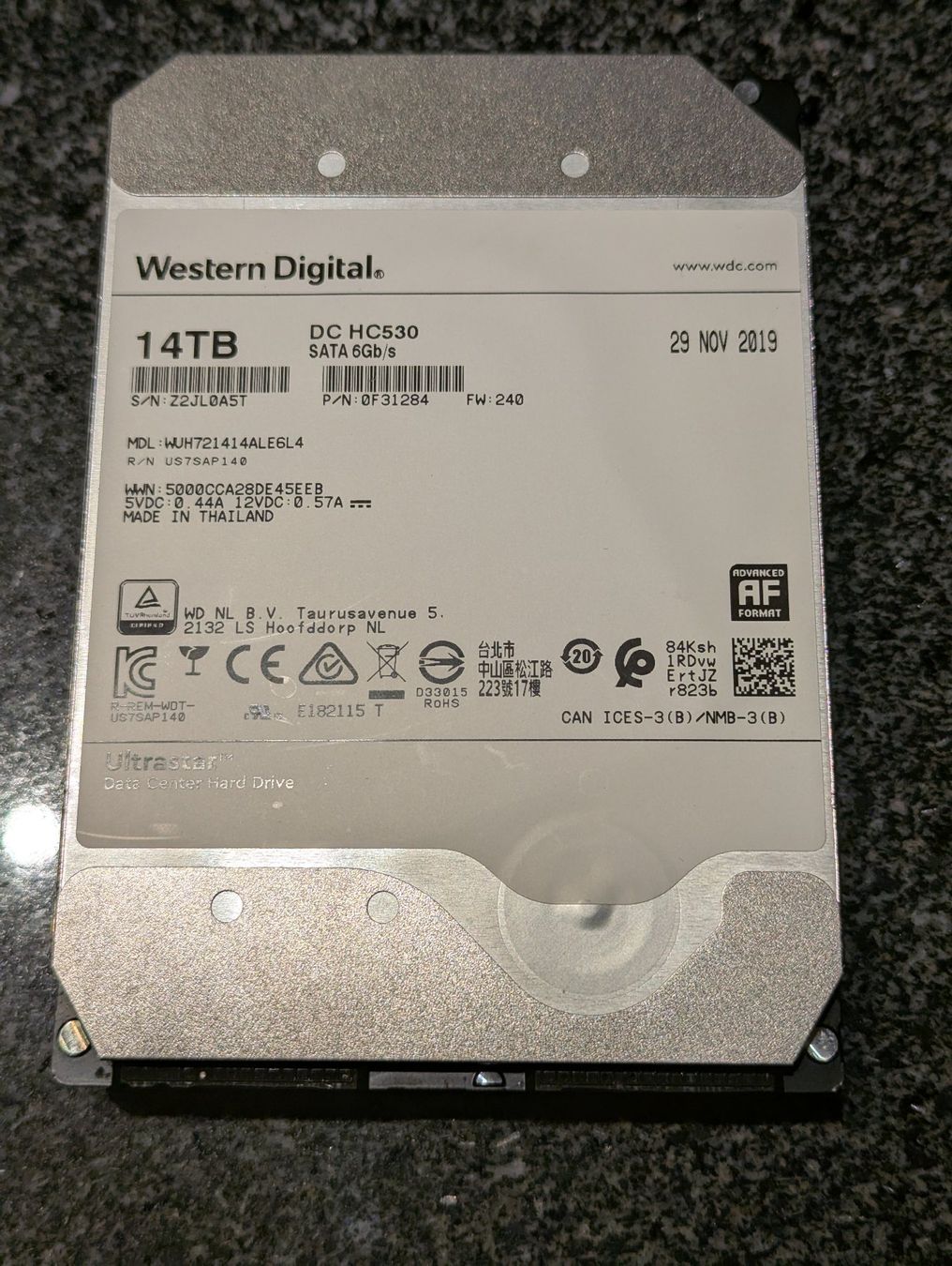 Western Digital WD 14 TB HDD (DC HC530) (Gebraucht) in Lufingen für CHF ...
