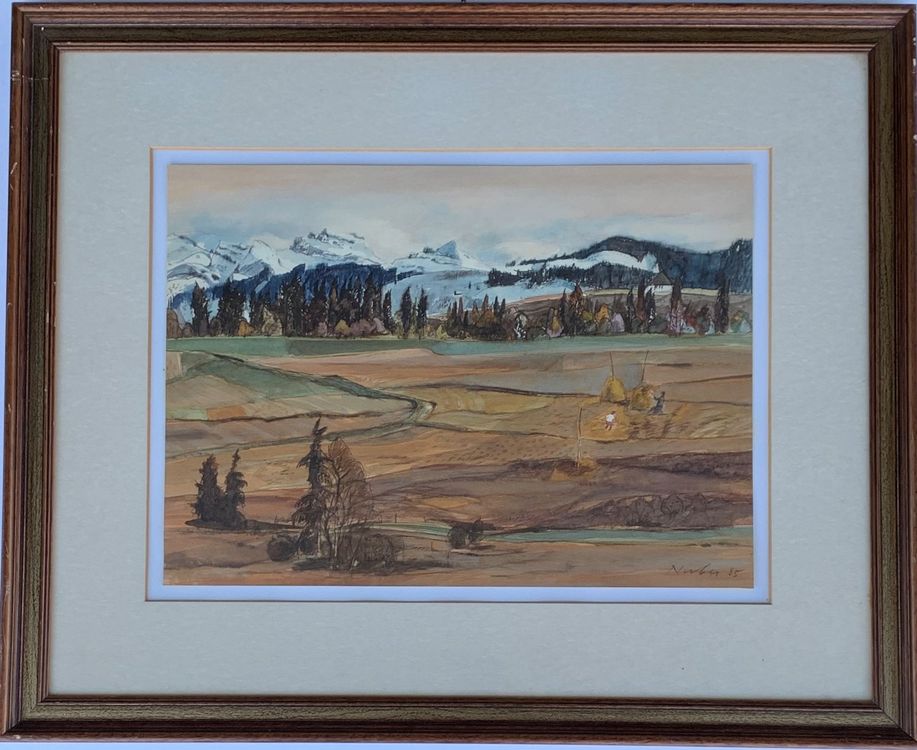 Aquarelle Berglandschaft unleserlich Signiert | Kaufen auf Ricardo