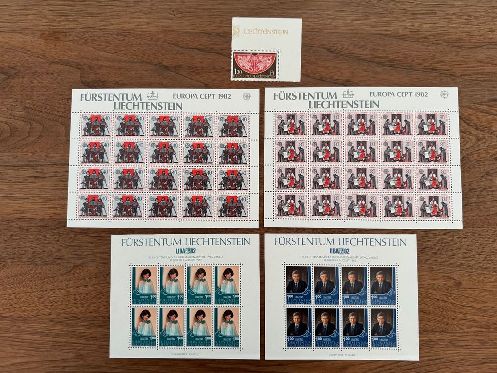 FL, 1975 Reichskleinodien II; 1982, 4 Kleinbogen, 2x Europa- | Kaufen auf Ricardo