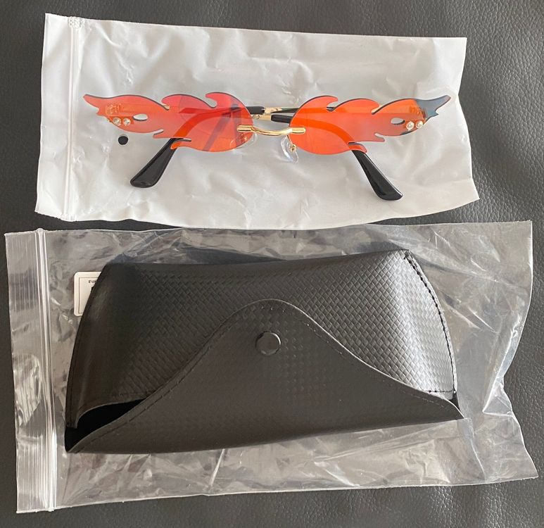 Candy Flame Brille, Gadget, Meme Glasses, Rot, Orange, Red (Neu und ...