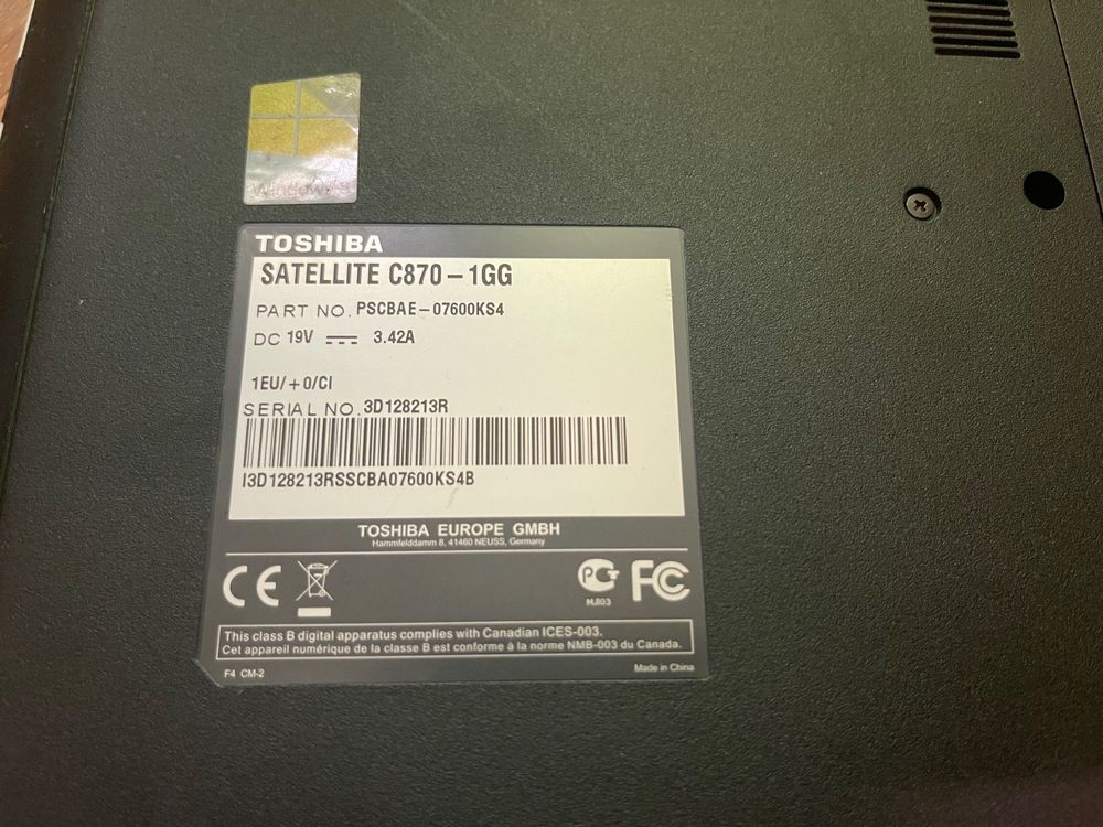 Laptop Toshiba Satellite C870 | Kaufen auf Ricardo