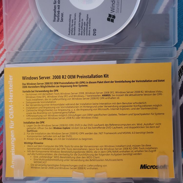 MS Windows Server 2008 R2 Original DVD + OEM Preinstall Kit (Neu ...