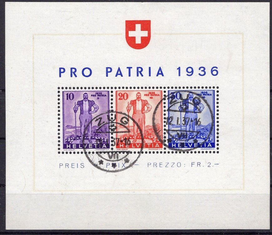 R1107 / Pro patria 1936 (Gebraucht) in Ste-Croix für CHF 25 – mit Lieferung auf Ricardo kaufen