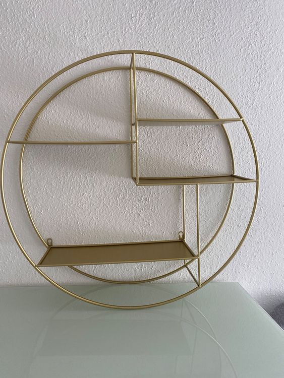 Luxus Wandregal Rund Gold Ebenbild