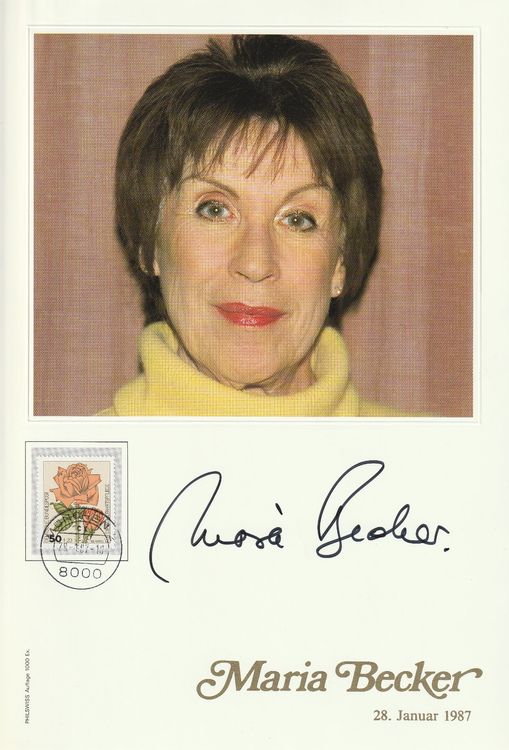 Autogramm-Karte Maria Becker, Galerie der Prominenz, A4 | Kaufen auf ...