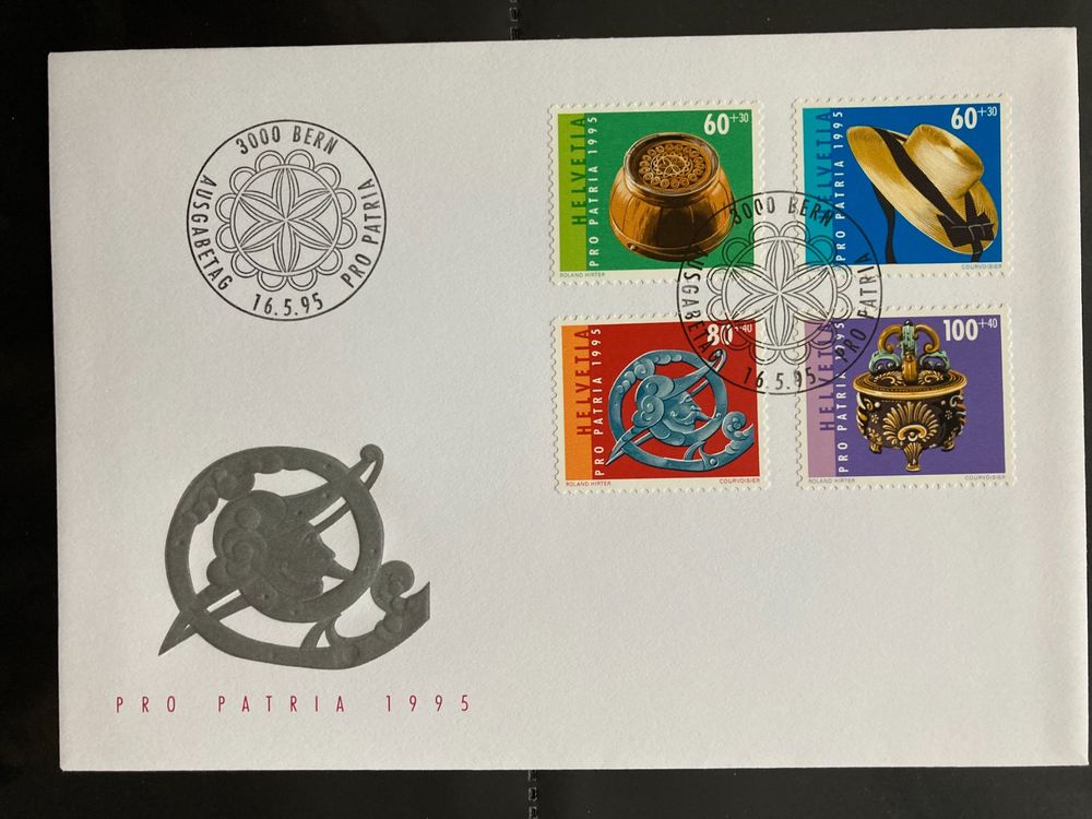 Schweiz 1995 Ersttagsbrief Satz Pro Patria Volkskunst (Neu (gemäss Beschreibung)) in Liestal für ...