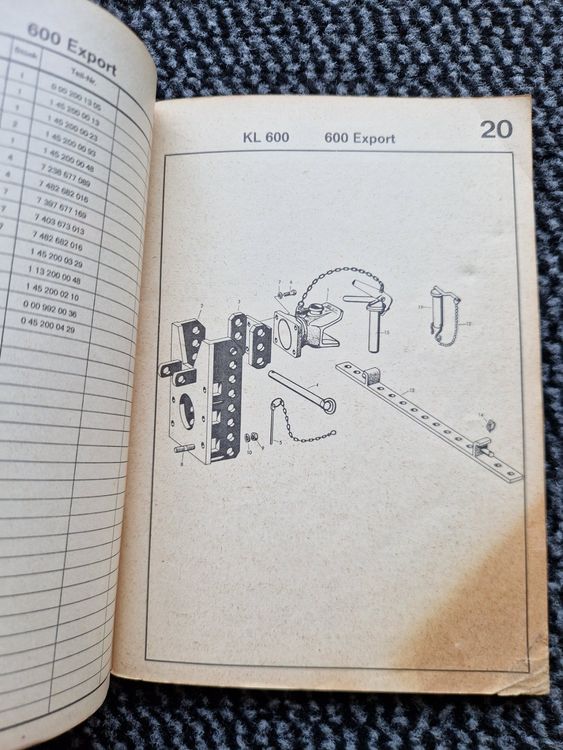 Original ET-Liste Kramer Traktor KL600, 600 Export | Kaufen auf Ricardo